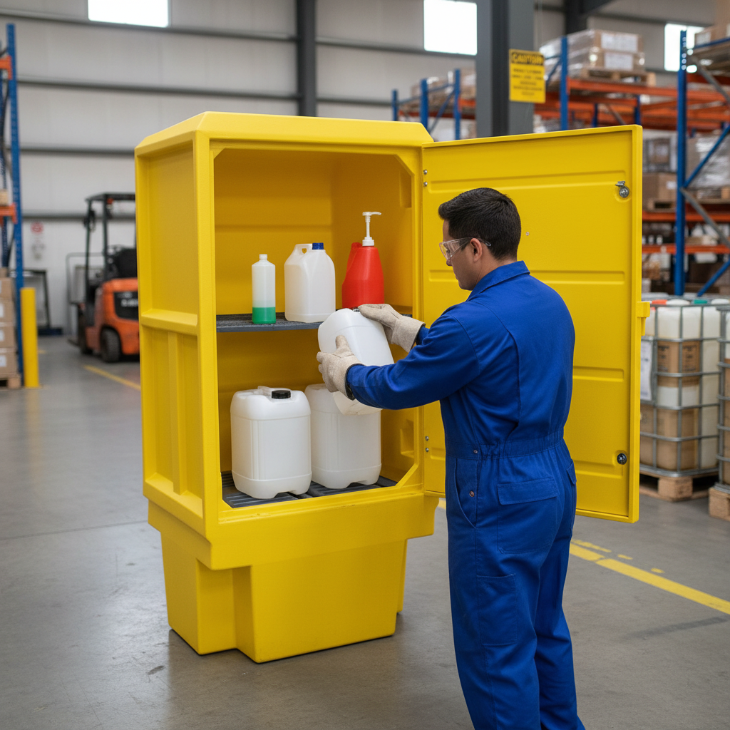 Premium Heavy Duty Poly Storage Cabinet with Lockable Doors and 225 Li