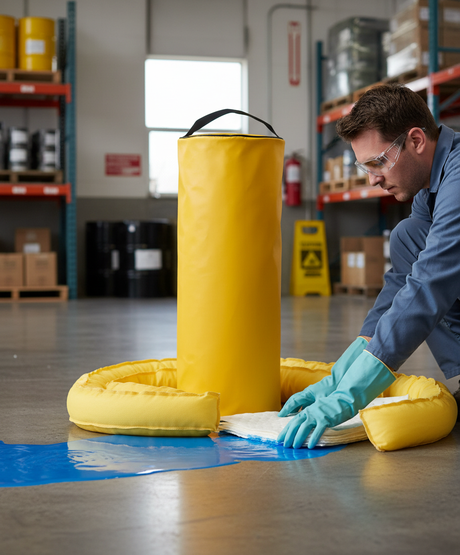 Premium 20 Litre Chemical Spill Kit in Weatherproof Tube Bag for Hazar