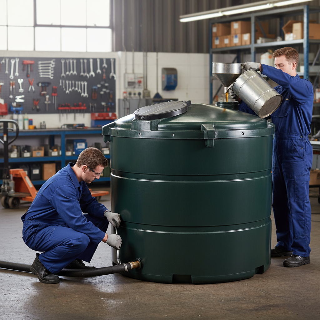 Premium 1,340 Litre Vertical Plastic Oil Storage Tank for Heating Oil,