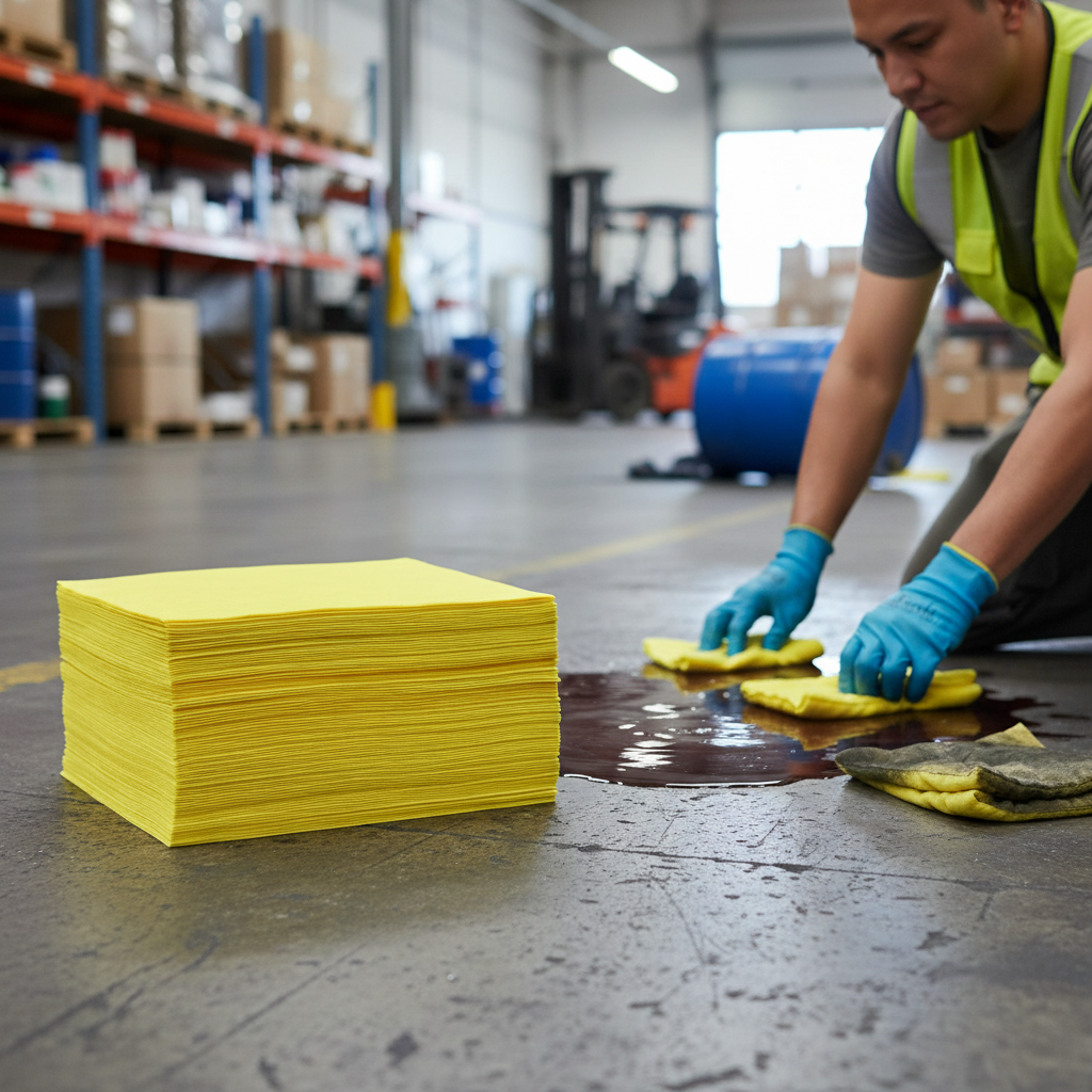 Premium Heavyweight Chemical Absorbent Pads for Toxic and Oil Spills
