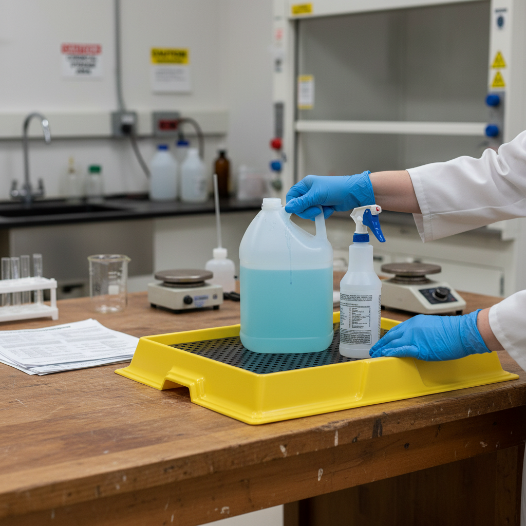 Premium Chemical Resistant Lab Tray with Removable Grid and 2.5 Gallon