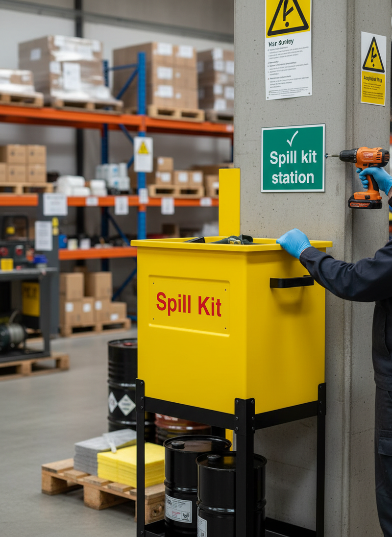Professional Spill Kit Station Sign - 300mm x 250mm, High Gloss Finish