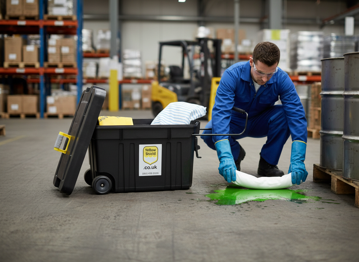 Professional 70 Litre Chemical Spill Kit in Robust Wheeled Toolbox for