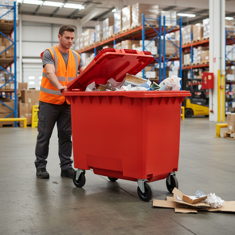 Premium 660 Litre Heavy Duty Wheelie Bin with Four Rubber Tyres for Wa